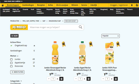 Jumbo past ‘sap’ in webshop aan