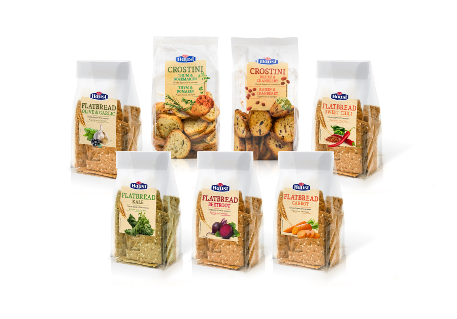 Nieuw! ambachtelijk gebakken Crostini & Flatbread toastjes van Haust