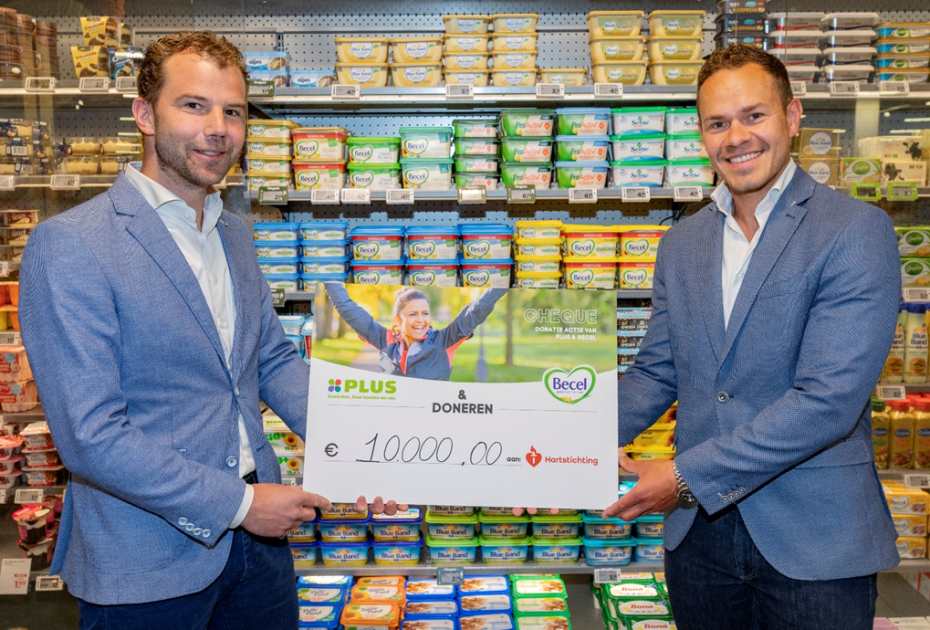 Plus en Becel doneren €10.000 aan de Hartstichting